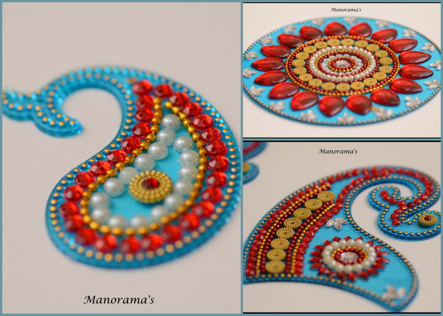 Floor Art-grand Kundan Rangoli,festival Decorations,house Warming Gift ...