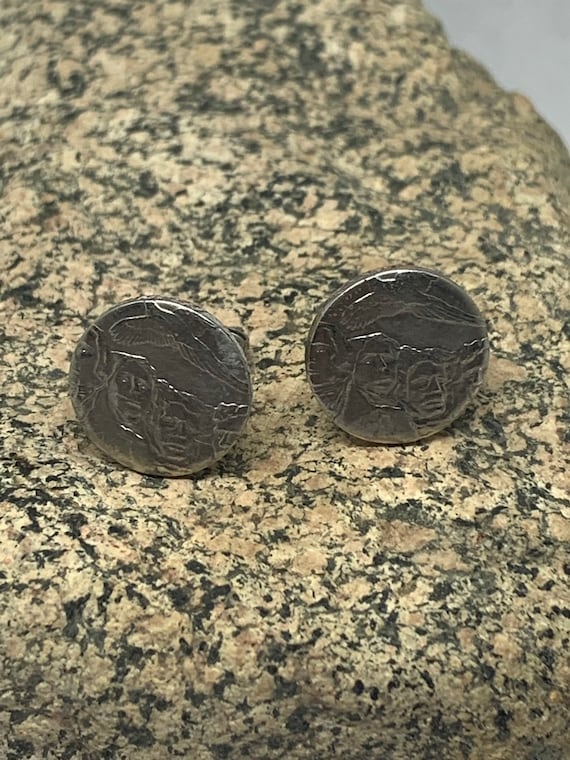 Stud Earrings Made From Copper Quarter Center Pucks Many | Etsy