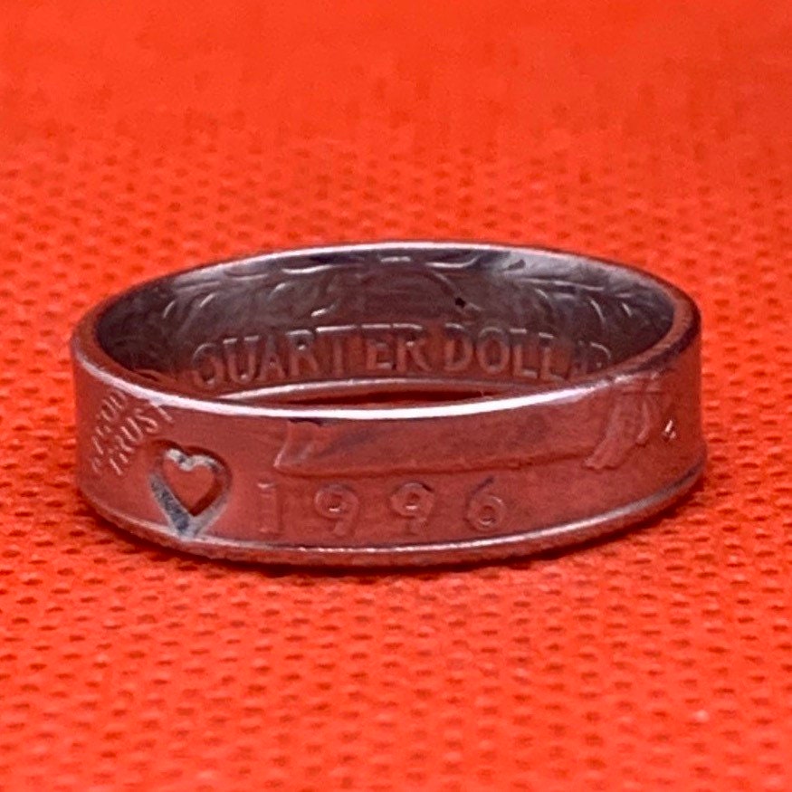 U.S. Quarter Copper Coin Ring With Dates 1965 1998 Heart | Etsy
