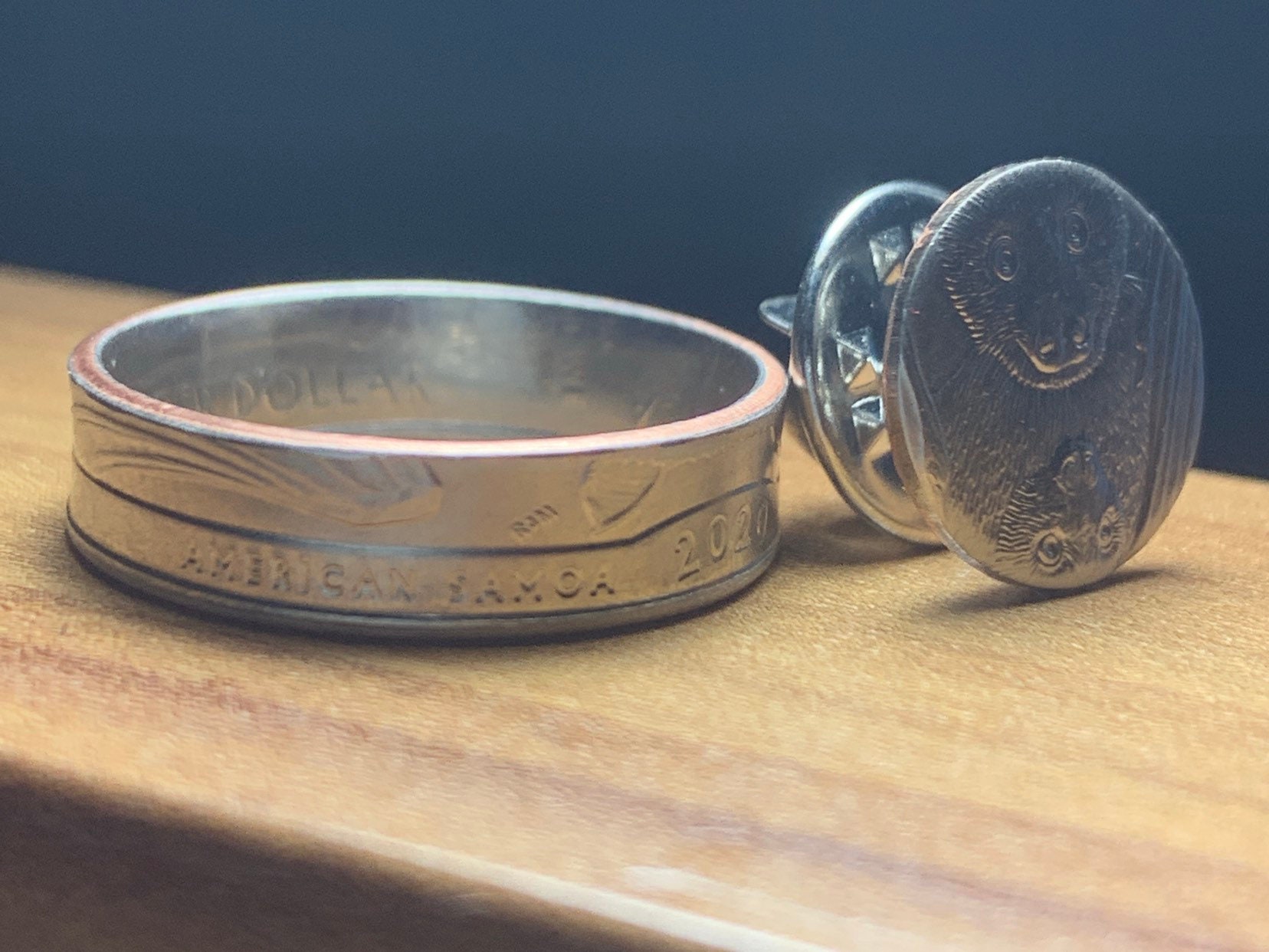 2020 Quarter Copper Coin Ring and Center Punch Pin Gift for | Etsy