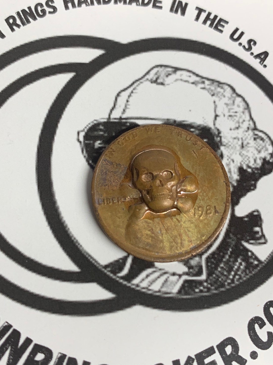 Jolly Roger 3D Skull Penny Coin Copper Random Dates - Etsy