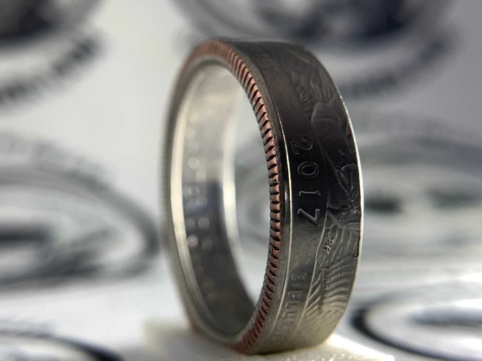 2017 Ellis Island Copper U.S. Quarter Coin Ring | Etsy