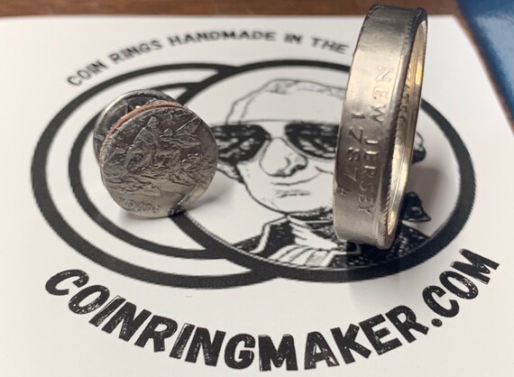 Any U.S. State Quarter Copper Coin Ring and Center Punch Pin | Etsy