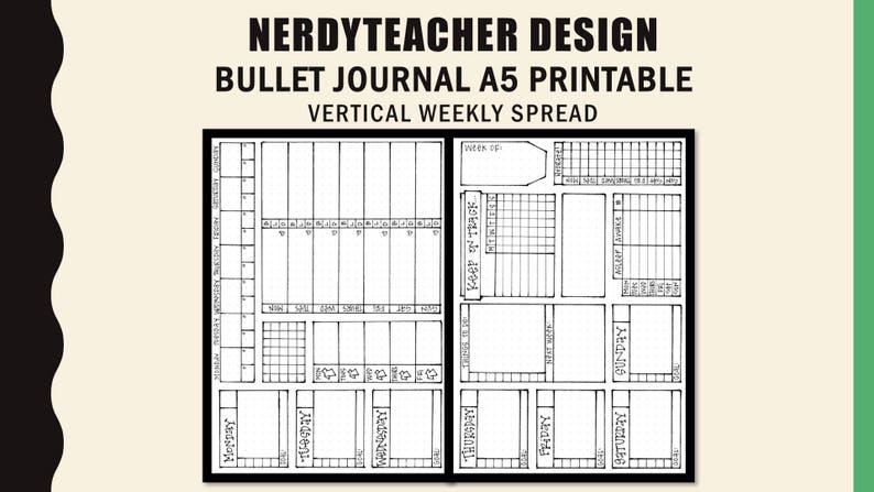 Bullet Journal Vertical Weekly Spread - Etsy