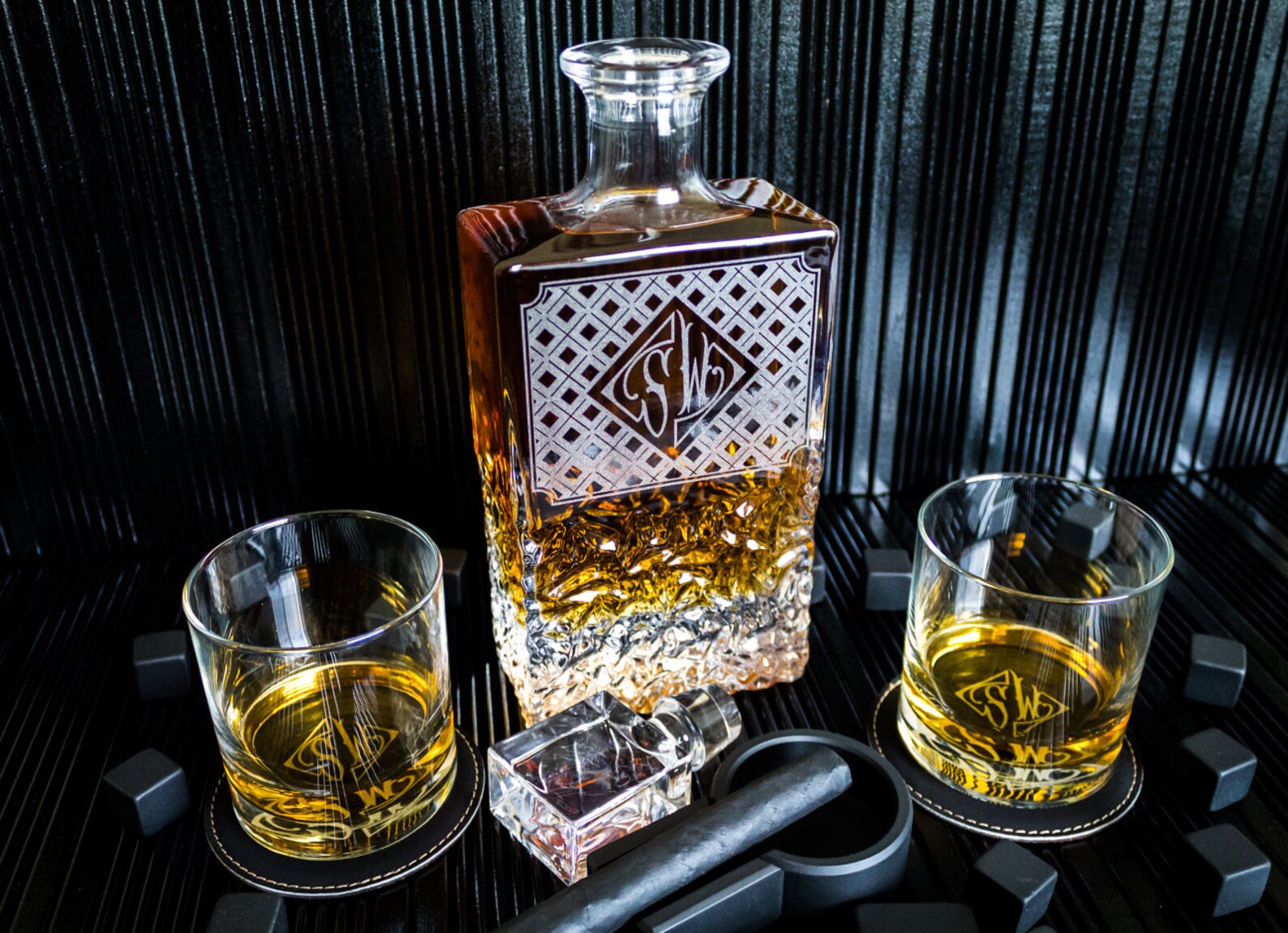 Whiskey Decanter Set - BIG and Heavy - Etsy