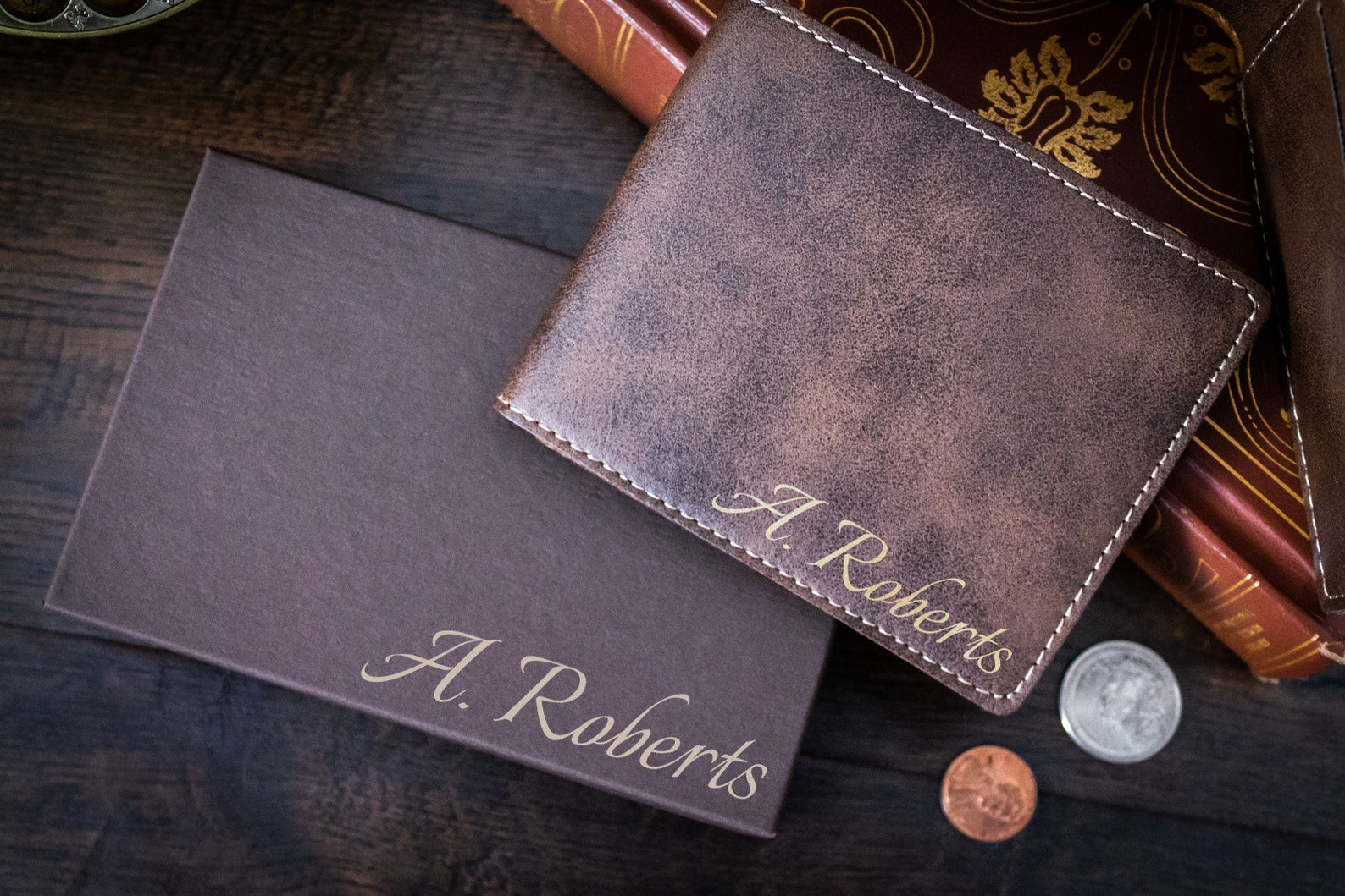 Personalized Mens Wallet: Custom Engraved Bifold Wallet - Etsy