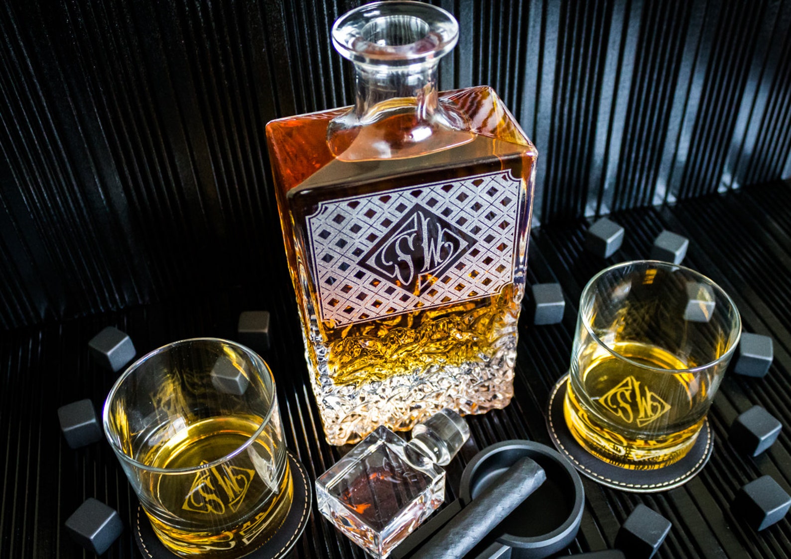 Whiskey Decanter Set - BIG and Heavy - Etsy