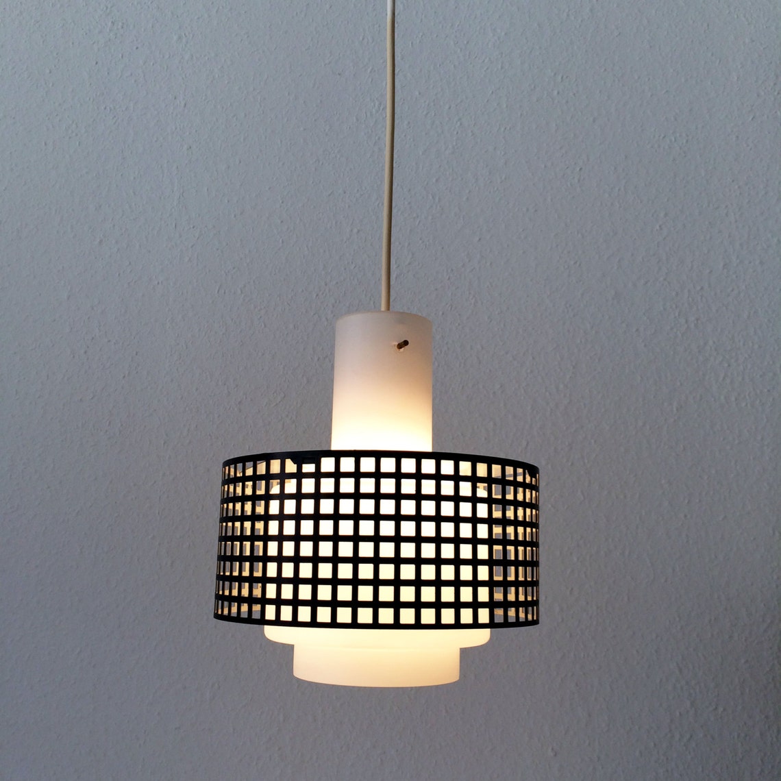 Mid Century Modern PENDANT LAMP Hanging Light Opaling Glass | Etsy