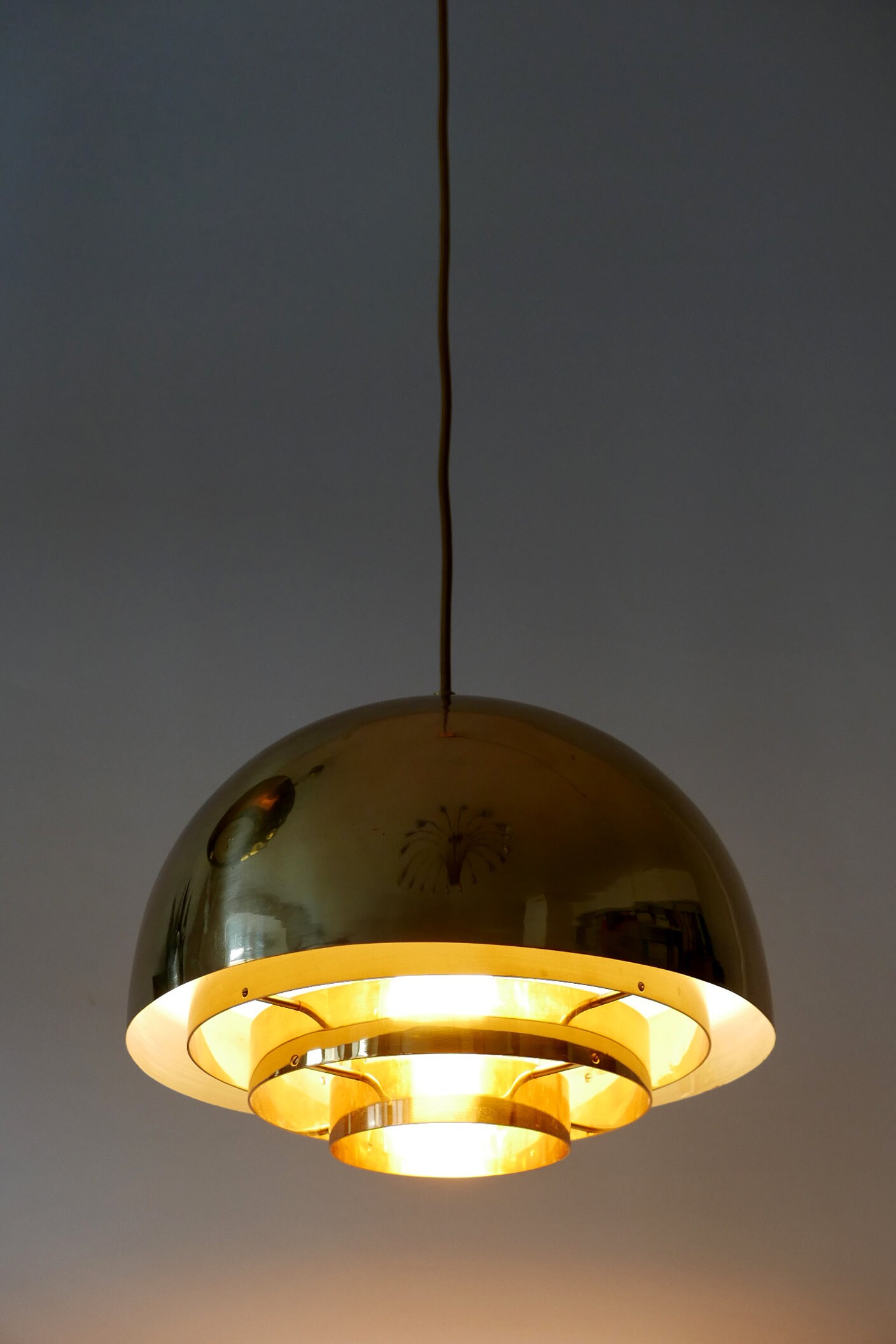 Elegant Mid Century Modern Pendant Lamp | Hanging Light 'dome‘ by ...