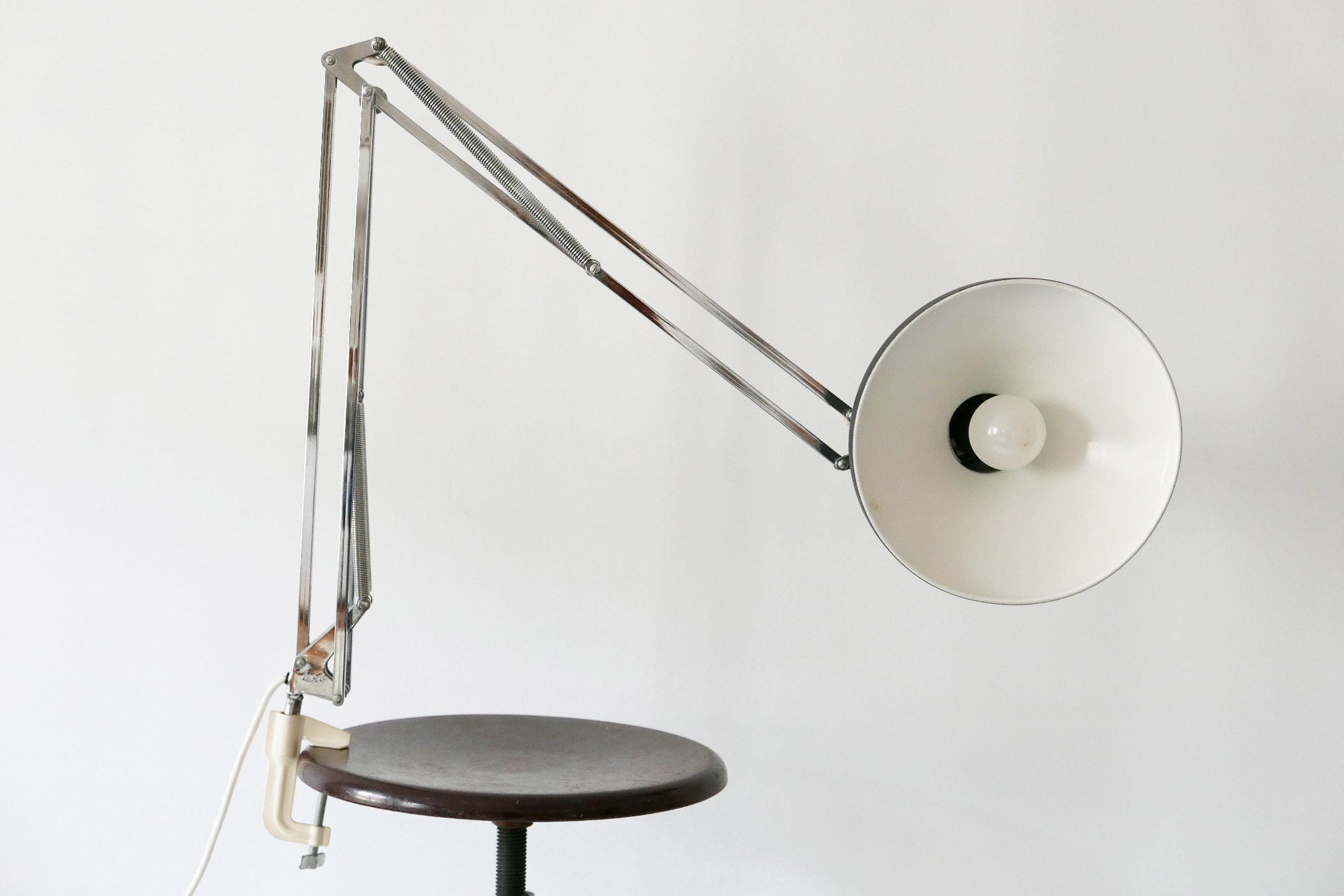 Mid Century Modern Chrome CLAMP TABLE LAMP Luxo L1N by Jacob Jacobsen ...