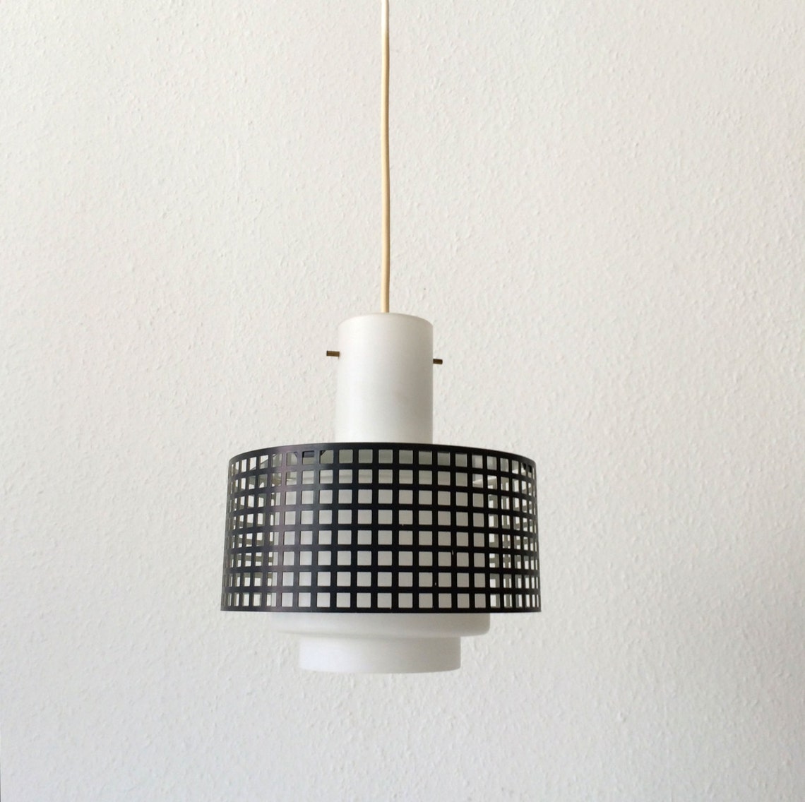 Mid Century Modern PENDANT LAMP Hanging Light Opaling Glass | Etsy