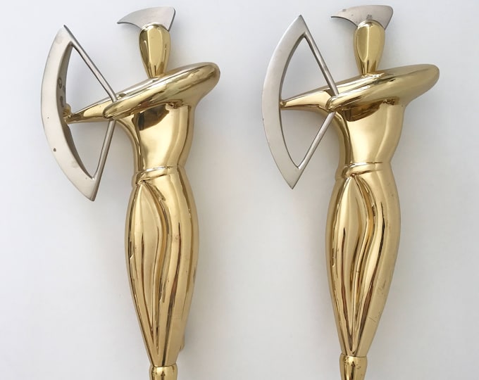 Pair of Gorgeous, Large and Massive BRASS ARCHERS Decorative Arts ...