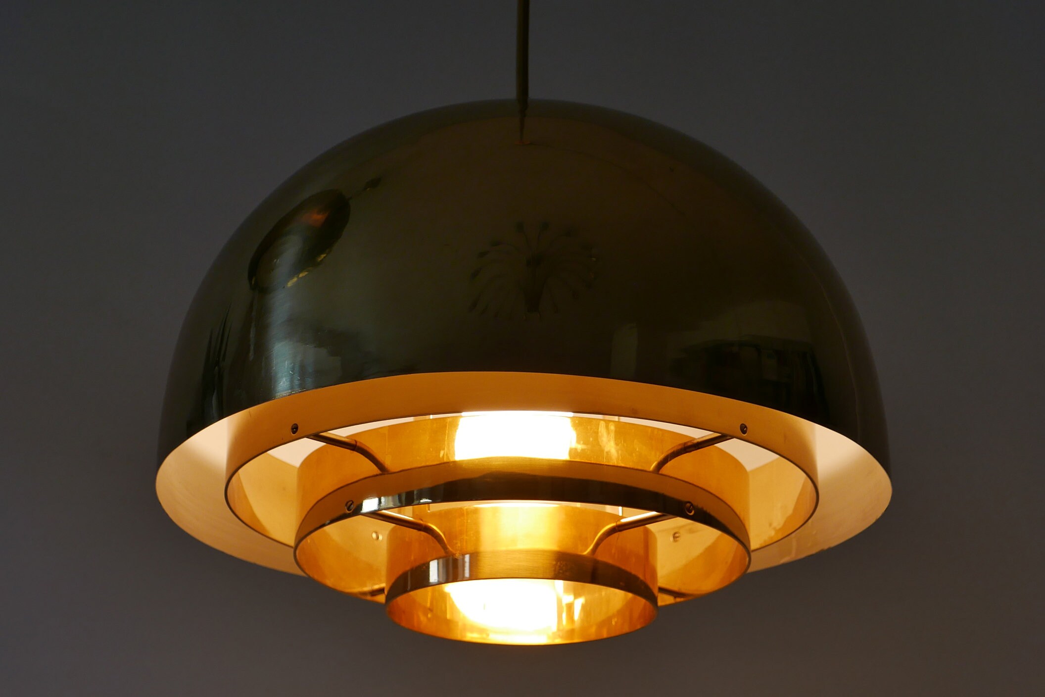 Elegant Mid Century Modern Pendant Lamp | Hanging Light 'dome‘ by ...