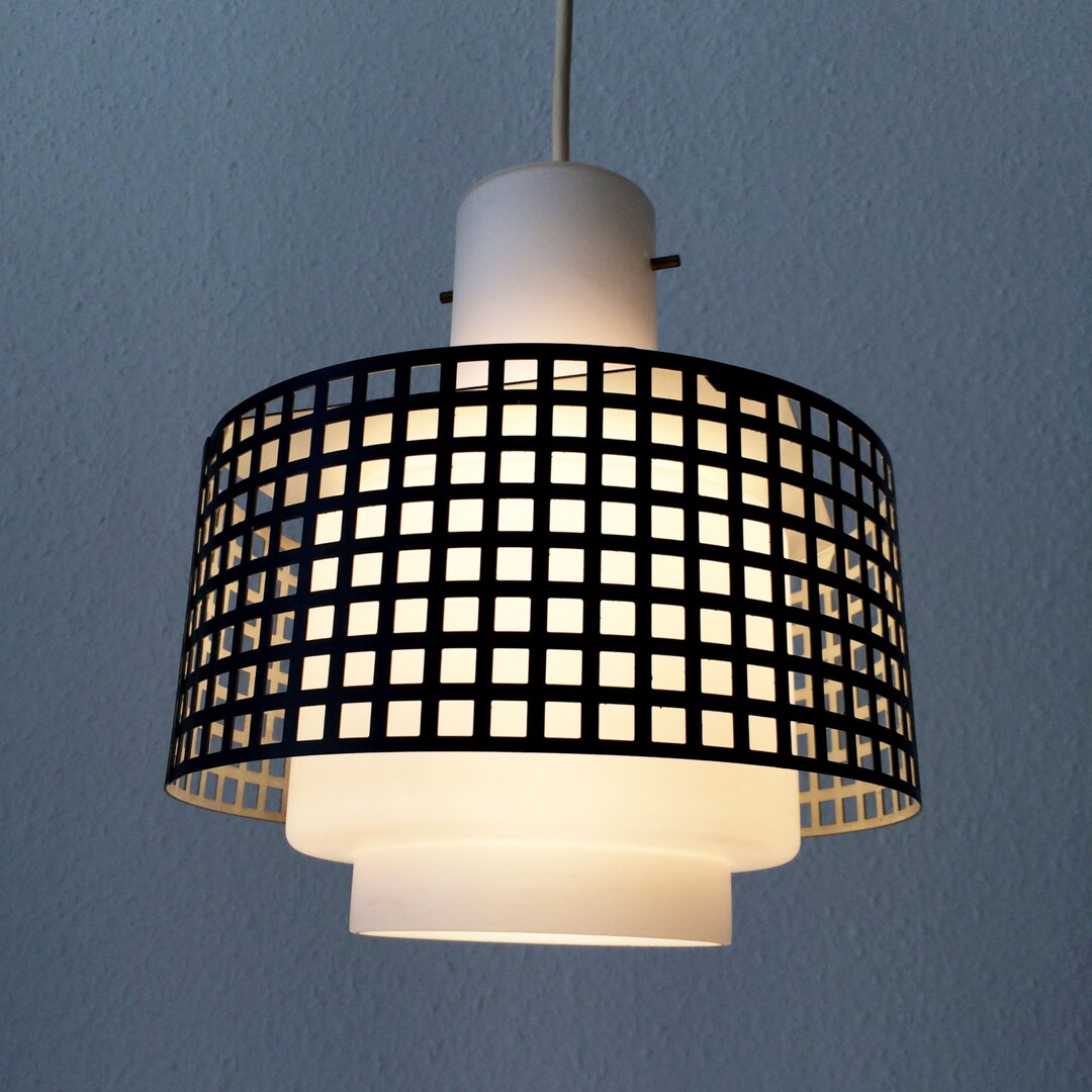 Mid Century Modern PENDANT LAMP Hanging Light Opaling Glass | Arteluce ...