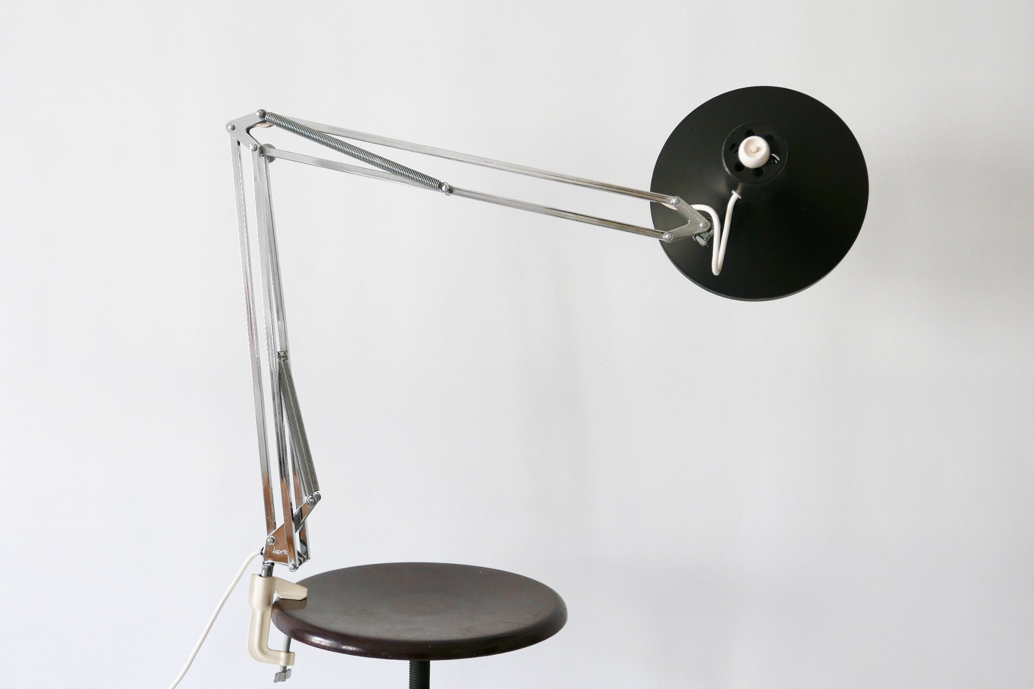 Mid Century Modern Chrome CLAMP TABLE LAMP Luxo L1N by Jacob Jacobsen ...