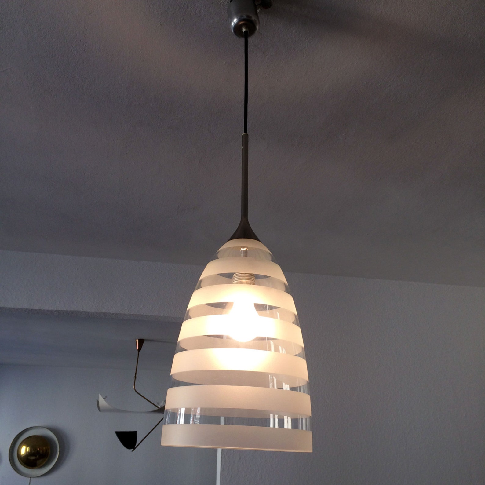 1/2 Large and Elegant Mid Century Modern PENDANT LAMP | Hanging Light ...
