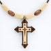 Wooden Cross, Height 4,1cm 1.6 '' Inches Without the Eyelet. Made With ...