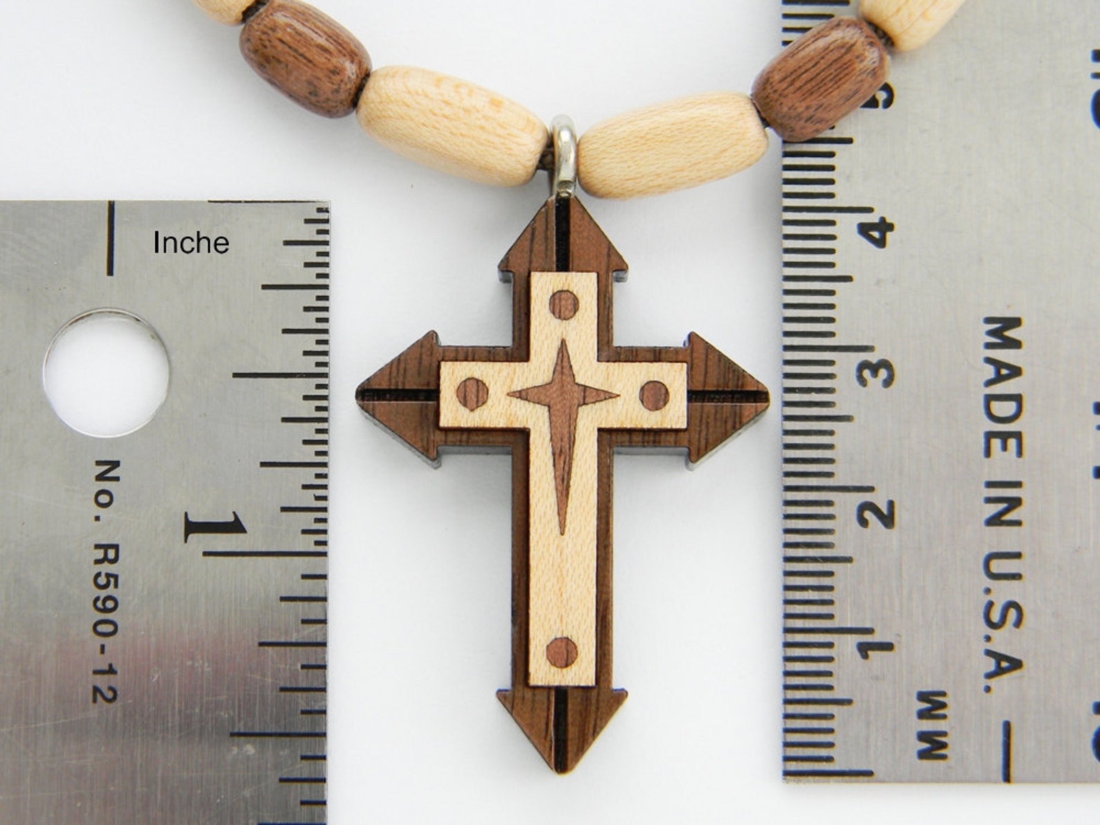 Wooden Cross, Height 4,1cm 1.6 '' Inches Without the Eyelet. Made With ...