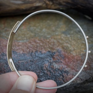 Mixed Metal Bangle, Stacking Bracelet, Brass Bangles| Geometric Bangle ...