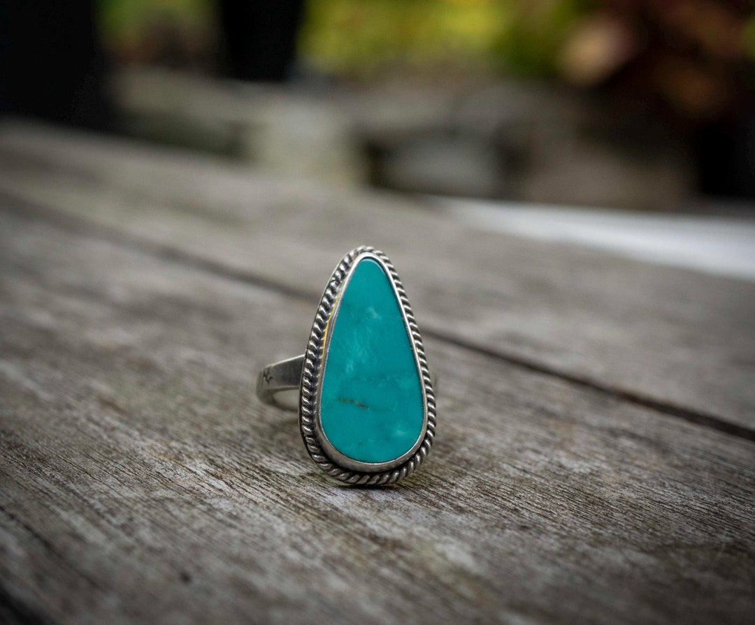Kingman Turquoise Ring | Authentic Turquoise Ring | Sedona Ring - Etsy