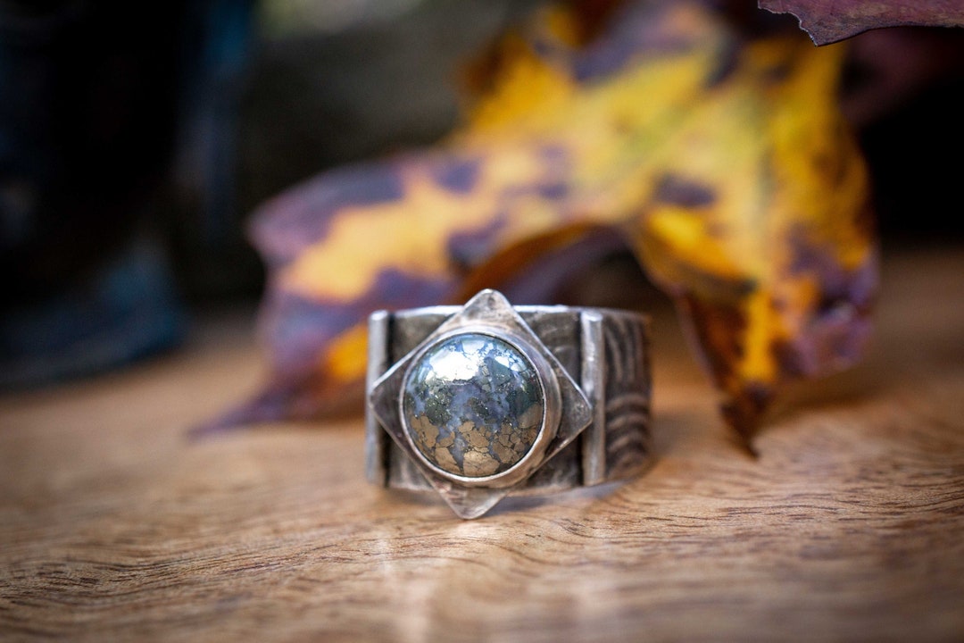 Pyrite Ring | Androgynous Ring | Gothic Ring - Etsy