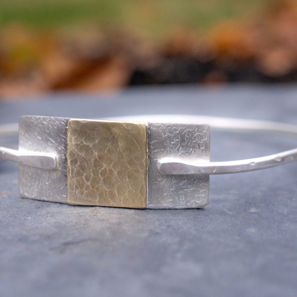 Mixed Metal Bangle - Etsy
