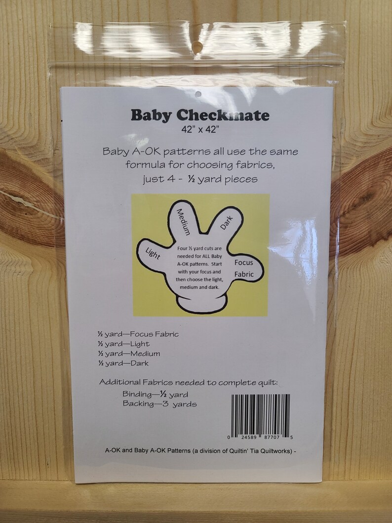 Baby Checkmate, Baby A-OK Patterns, Beginner Friendly, 1/2 Yard ...