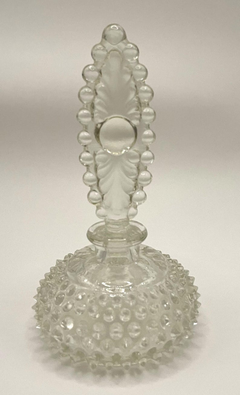 1940s VINTAGE Hobnail Glass Perfume Bottle & Top Dauber - 5 1/2 Inches ...