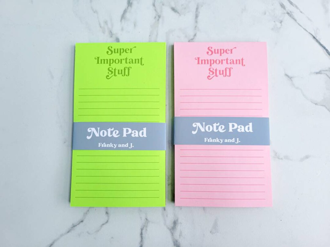 Super Important Stuff Notepad Cute Monochromatic Notepad - Etsy