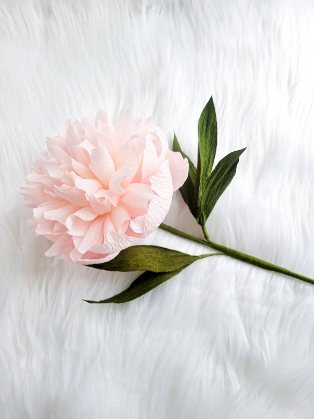Large Crepe Paper Bomb Peony Flower, Single Stem Peony, Artificial ...