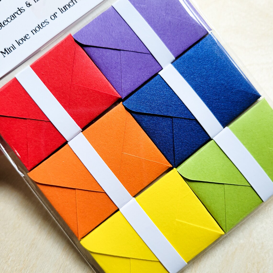 Rainbow Mini Envelopes, Rainbow Love Notes, Love Note Set, Lunchbox ...