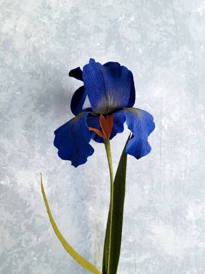 Crepe Paper Iris Single Stem Iris Artificial Flower Wedding - Etsy