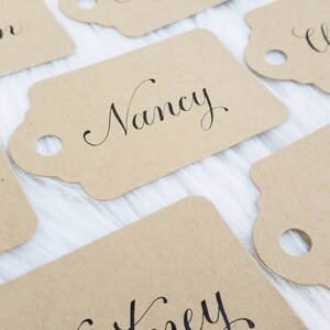 Hand Lettered Personalized Tags, Customizable Calligraphy Tags. - Etsy
