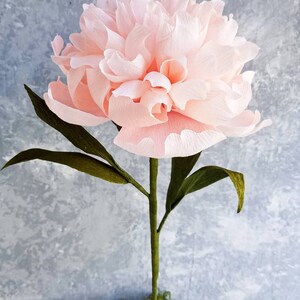 Large Crepe Paper Bomb Peony Flower, Single Stem Peony, Artificial ...