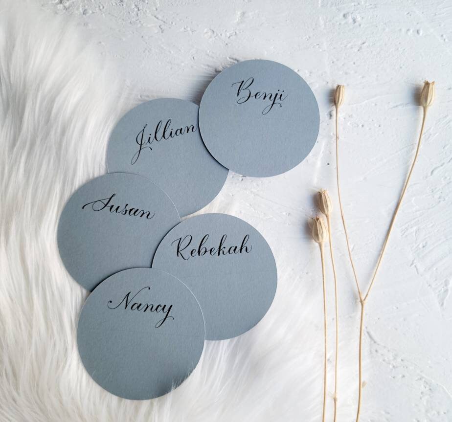 Semi Circular Free Standing Folded Place Cards Circular | Etsy