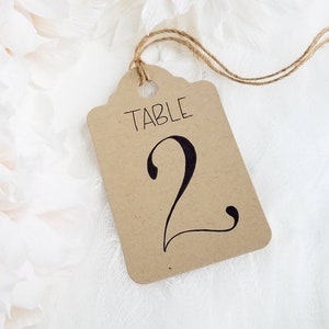 Wedding Table Number Tags, Bridal Shower, Baby Shower, Fundraiser Table ...