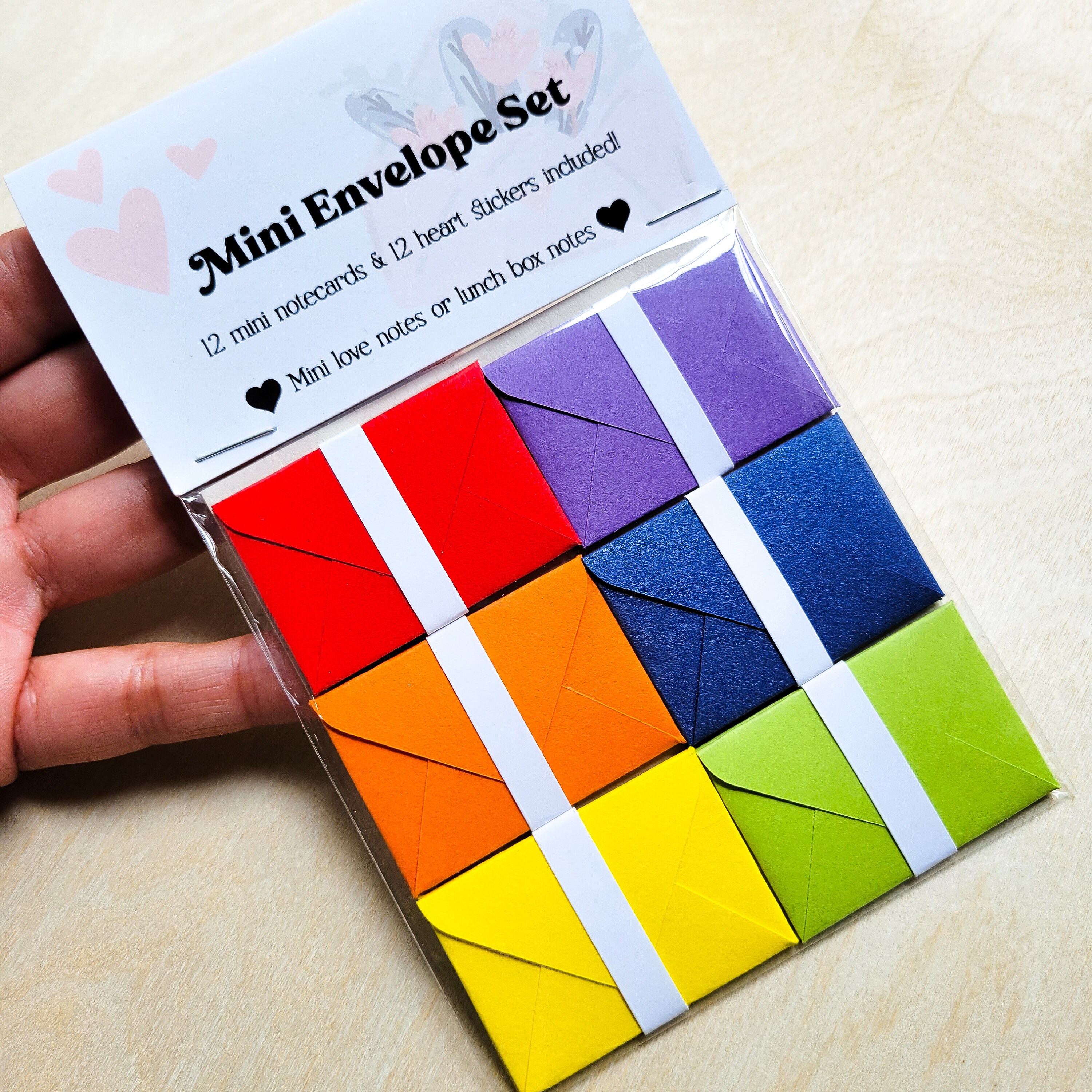 Rainbow Mini Envelopes, Rainbow Love Notes, Love Note Set, Lunchbox ...