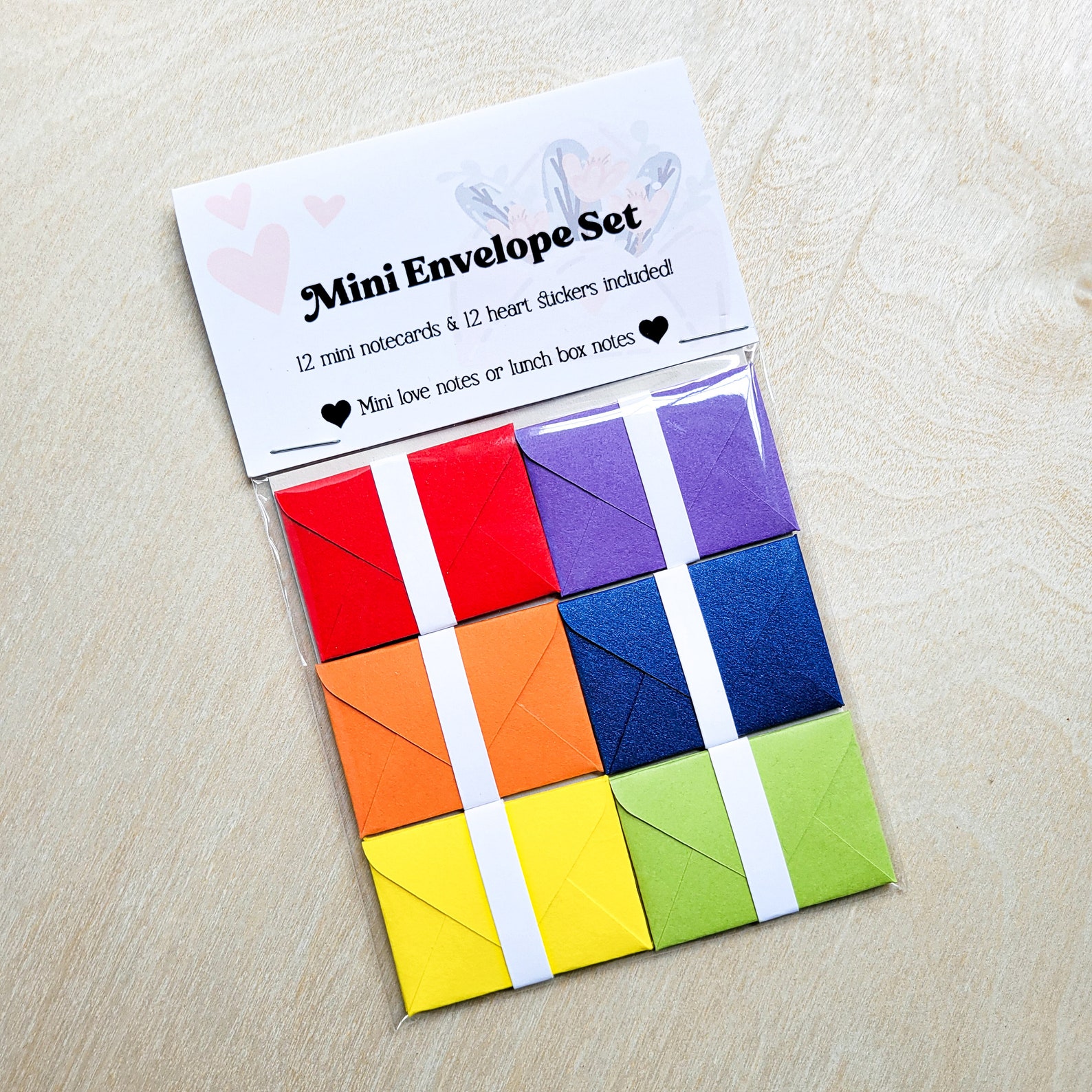 Rainbow Mini Envelopes, Rainbow Love Notes, Love Note Set, Lunchbox ...