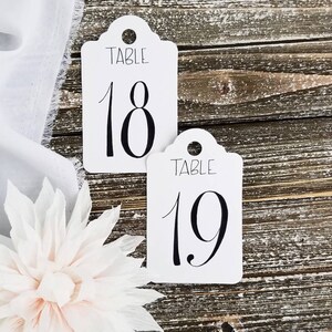 Wedding Table Number Tags, Bridal Shower, Baby Shower, Fundraiser Table ...