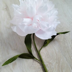 Large Crepe Paper Bomb Peony Flower, Single Stem Peony, Artificial ...