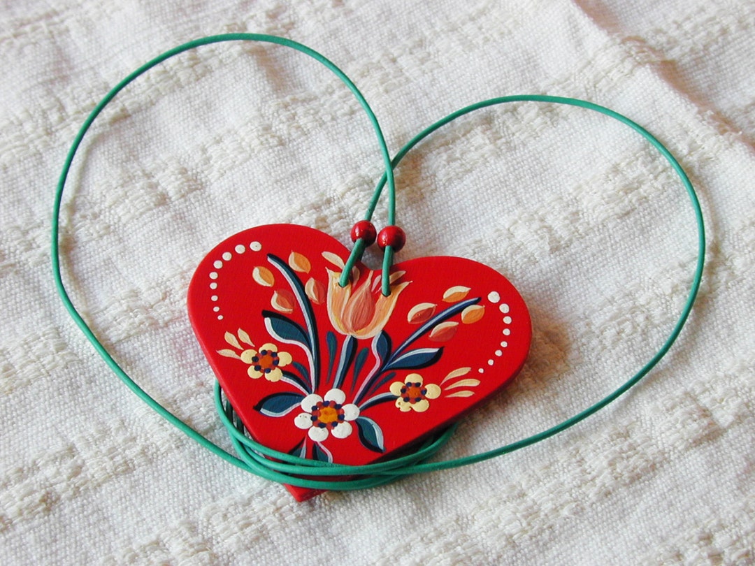 Spring Blooms Series 01.2 Red Handpainted Heart 2-in-1 - Etsy
