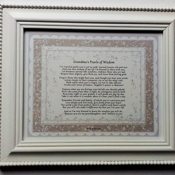 Grandma Wisdom Poem - Etsy