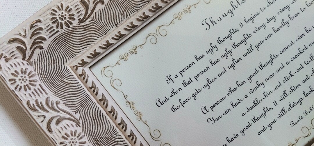 Thoughts Poem by Roald Dahl Whimsical Humorous Framed Gift Good Friend ...