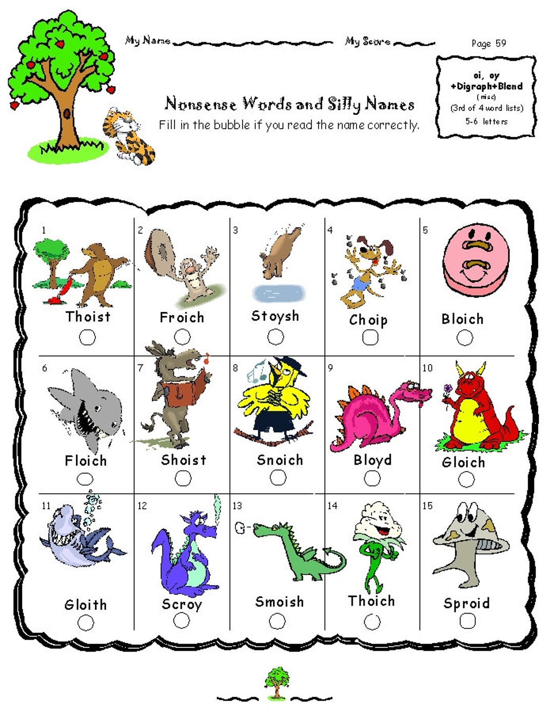 Nonsense Words & Silly Names: Phonics Reading Practice (PDF Pattern) - Etsy