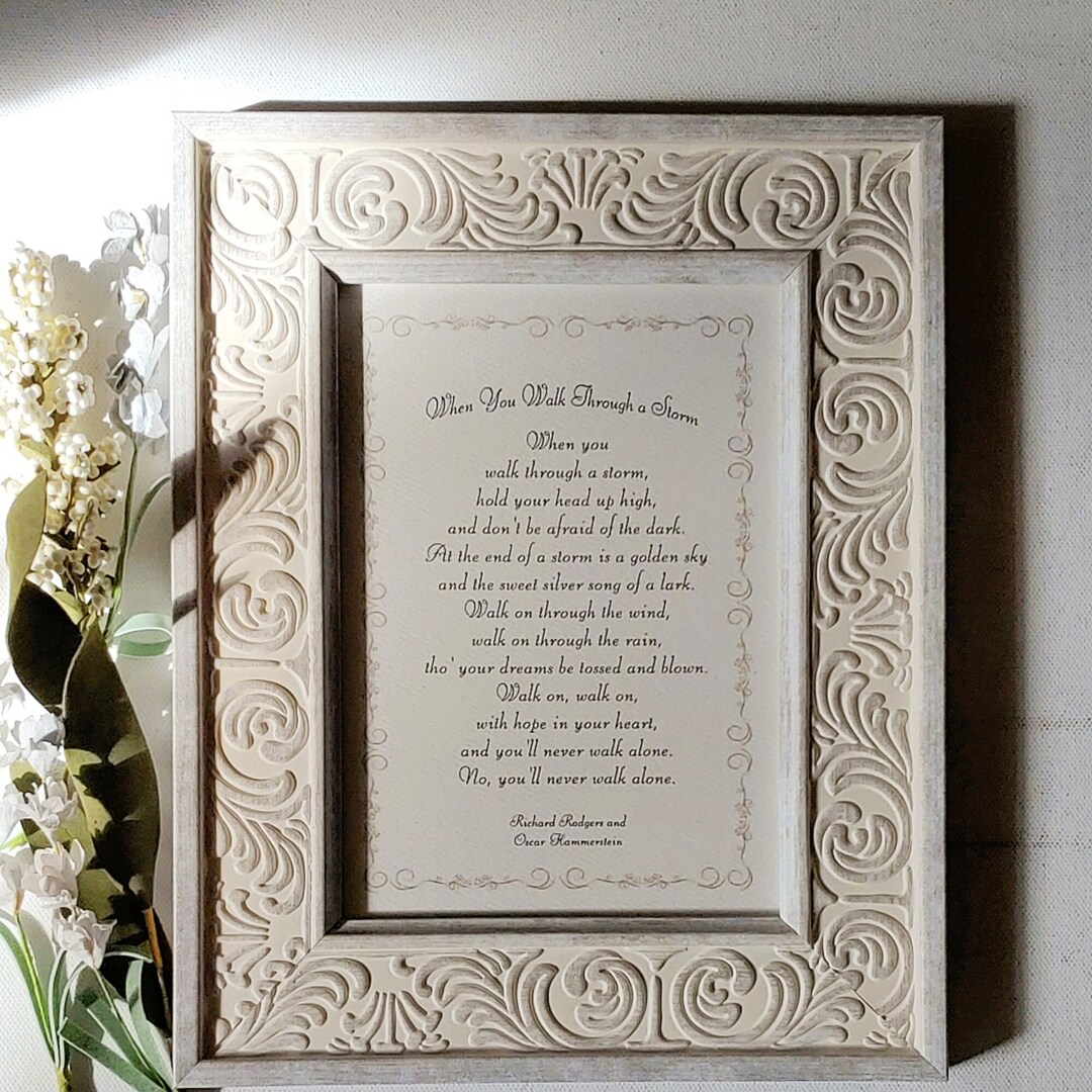 Inspirational Poem Print: "when You Walk Through A Storm" Framed Art - Etsy