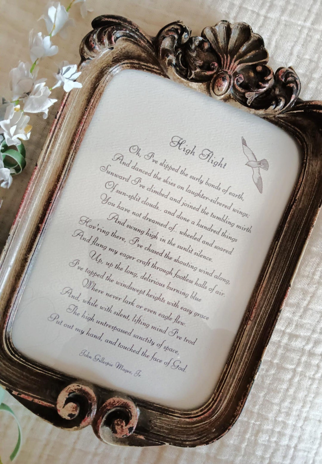 High Flight Framed Poem Air Force Framed Gift John Gillespie Magee Poem ...