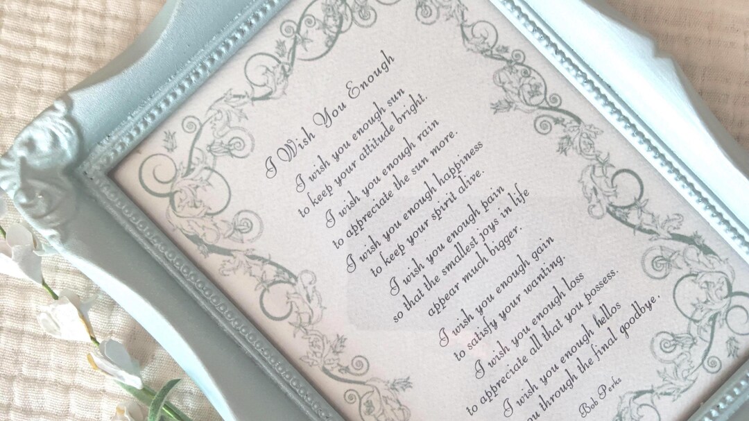 I Wish You Enough Poem - Framed Keepsake Gift for Daughter - Etsy