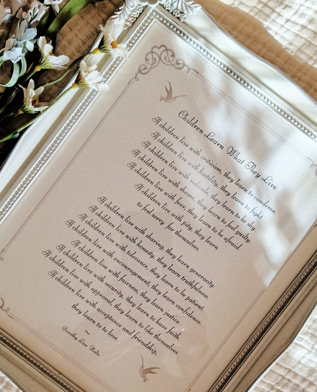 Children Learn What They Live Frame Parenting Framed Gift New Parent ...