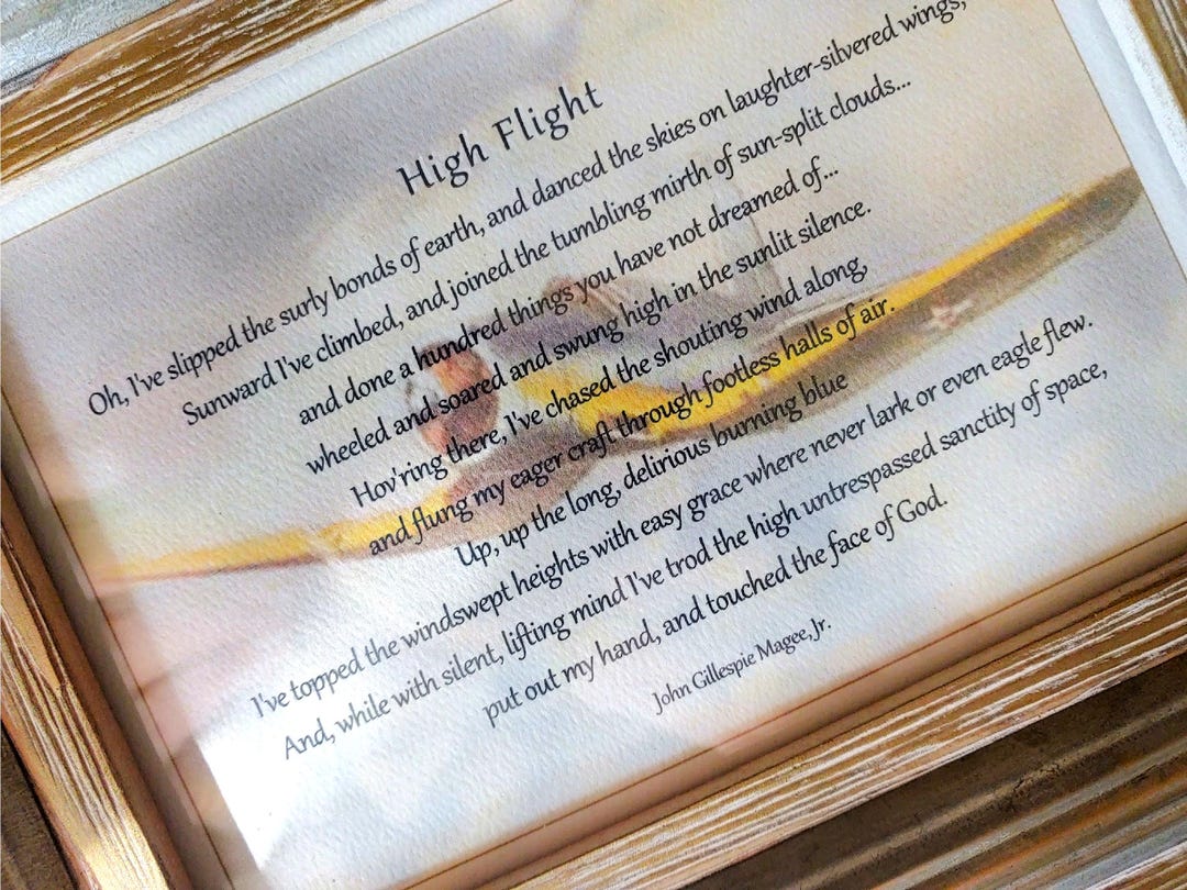 High Flight Poem-vintage Plane High Flight-john Gillespie Magee Poem ...
