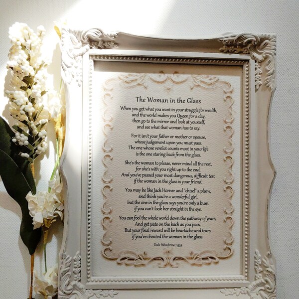 Woman In The Glass Poem Etsy 0853